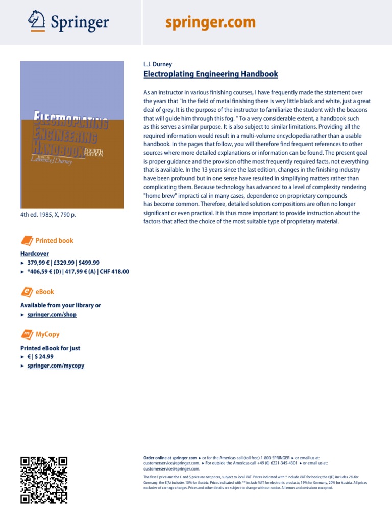 Electroplating Engineering Handbook | PDF | E Books | Books