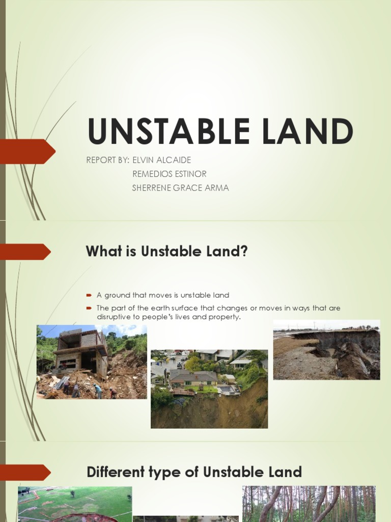 Chapter12 Unstable Land | PDF | Landslide | Sinkhole