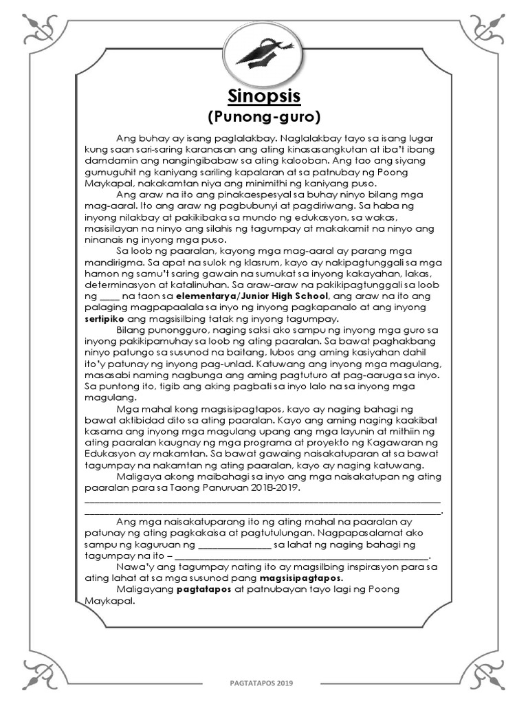 Final Pagtatapos 2019 Messages Layout Full Page | PDF