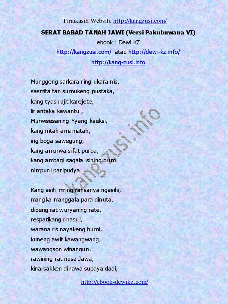 Serat Babad Tanah Jawi PDF | PDF