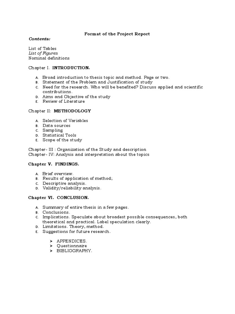 Format of Project Report PDF | PDF | Technology & Engineering