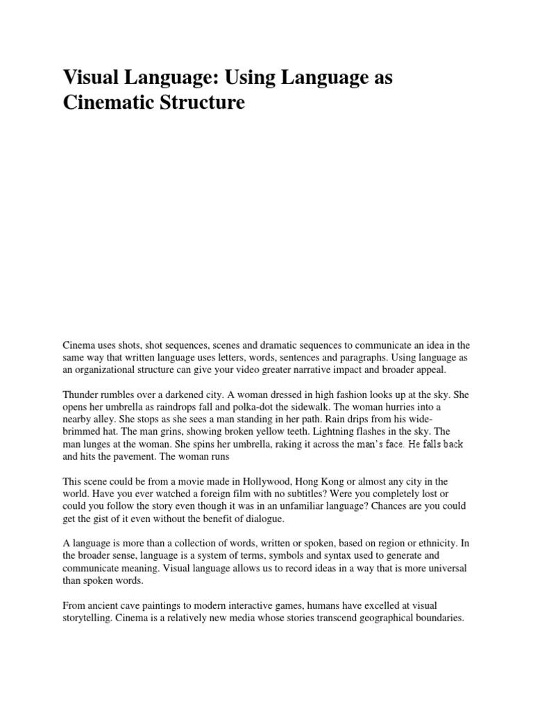Visual Language | PDF | Narrative | Actor