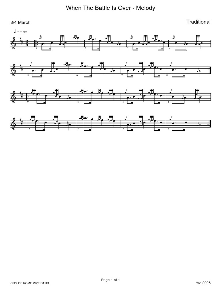 When The Battle Is Over Melody | Download Free PDF | Sports ...