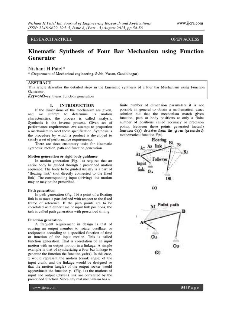 4 Bar Mechanism PDF | PDF | Function (Mathematics) | Kinematics
