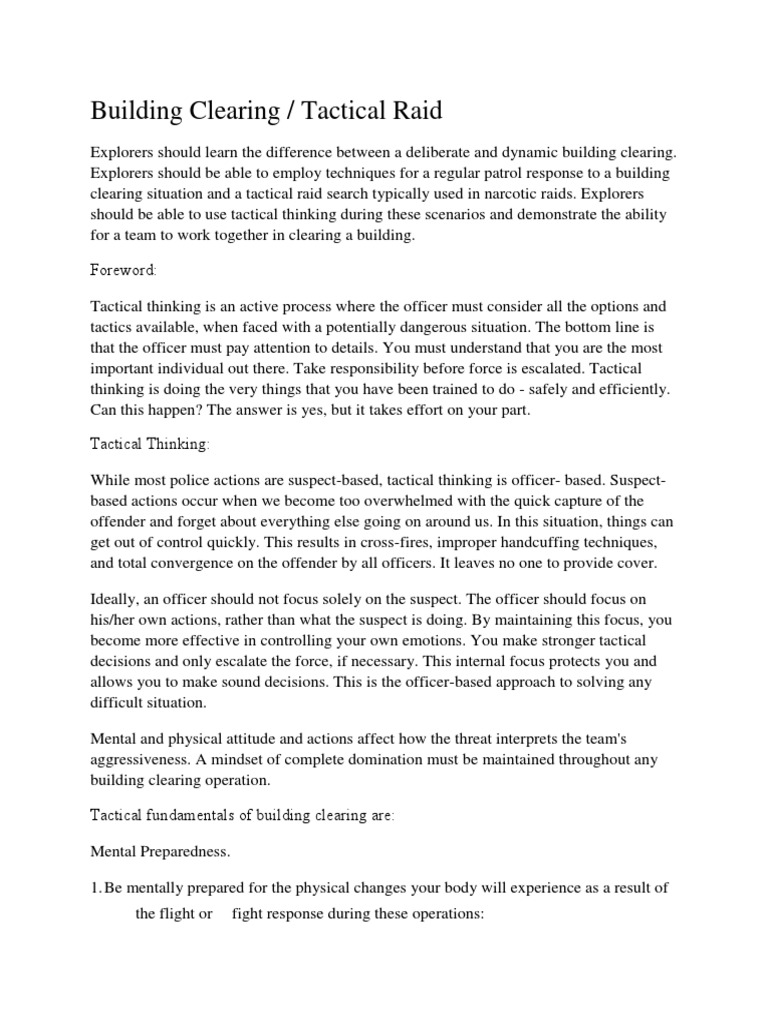 Building Clearing / Tactical Raid | PDF | Stairs | Police