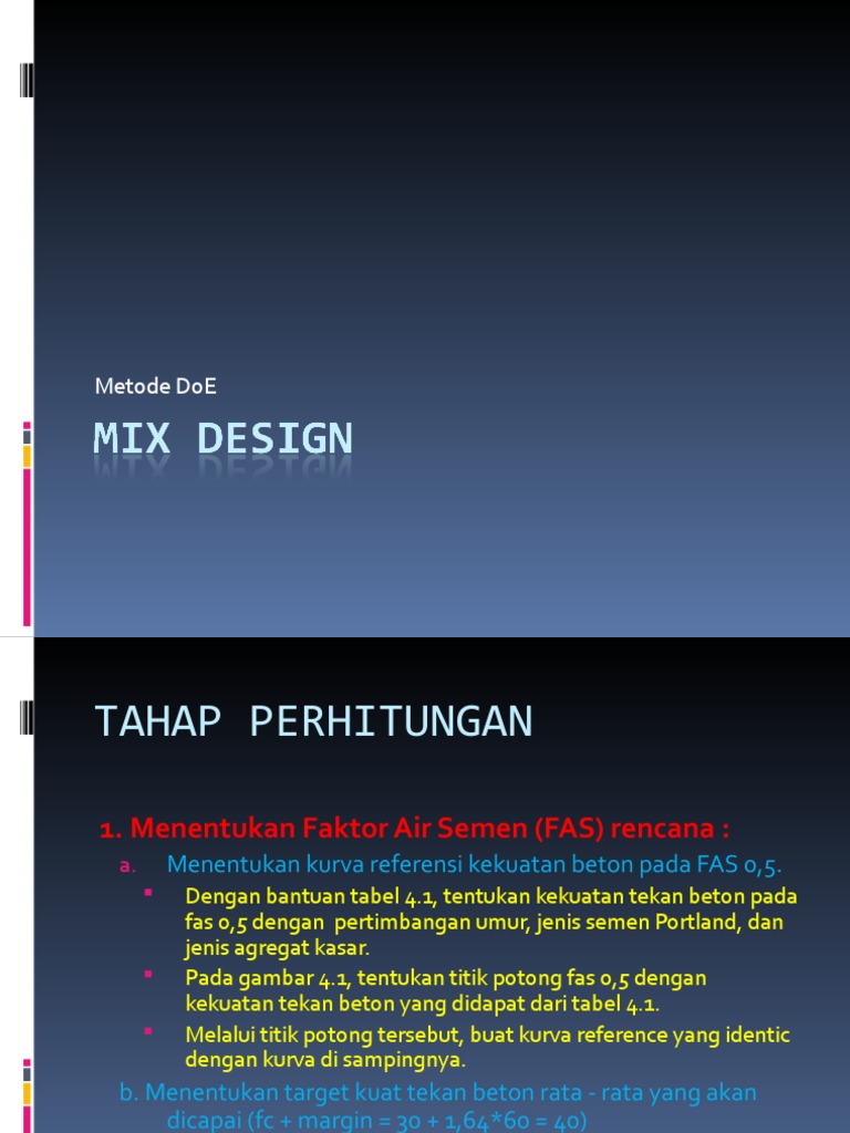 Mix Design | PDF | Teknologi & Rekayasa