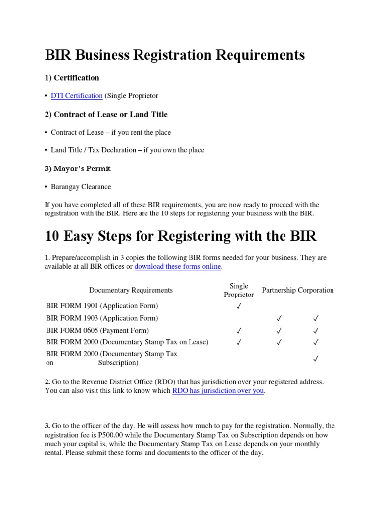 BIR Business Registration | PDF | Receipt | Value Added Tax