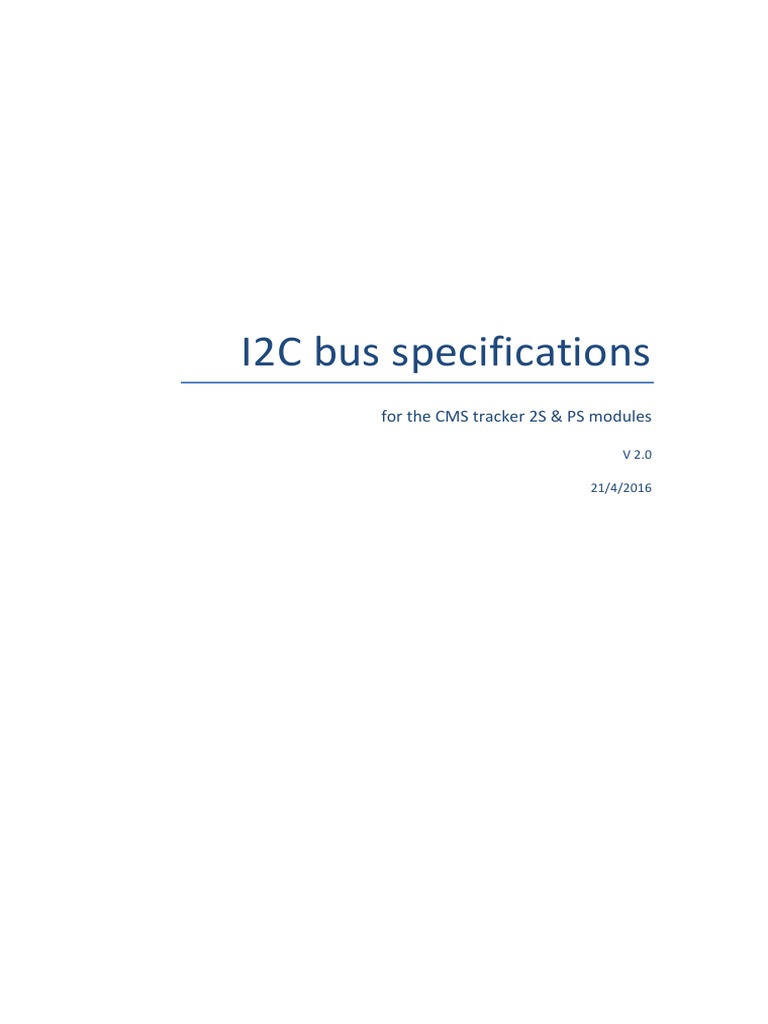 I2C Bus Specifications V2 0 | PDF | Digital Electronics | Computer Hardware