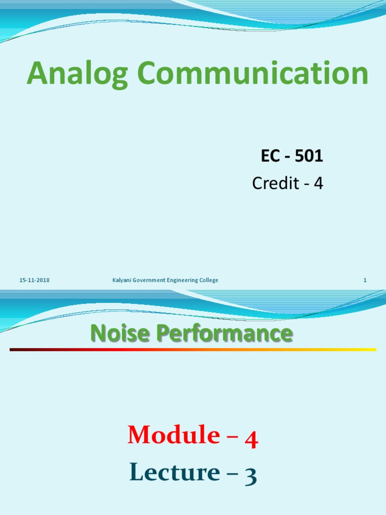 Lecture - 4 - 3 PDF | PDF | Frequency Modulation | Signal To Noise Ratio Lecture - 4 - 3 PDF | PDF | Frequency Modulation | Signal To Noise Ratio