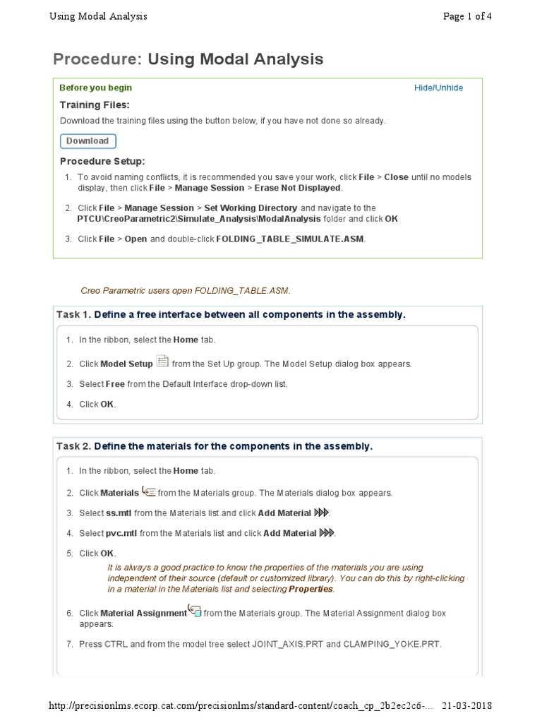 Procedure:: Using Modal Analysis | PDF | Dialog Box | Normal Mode
