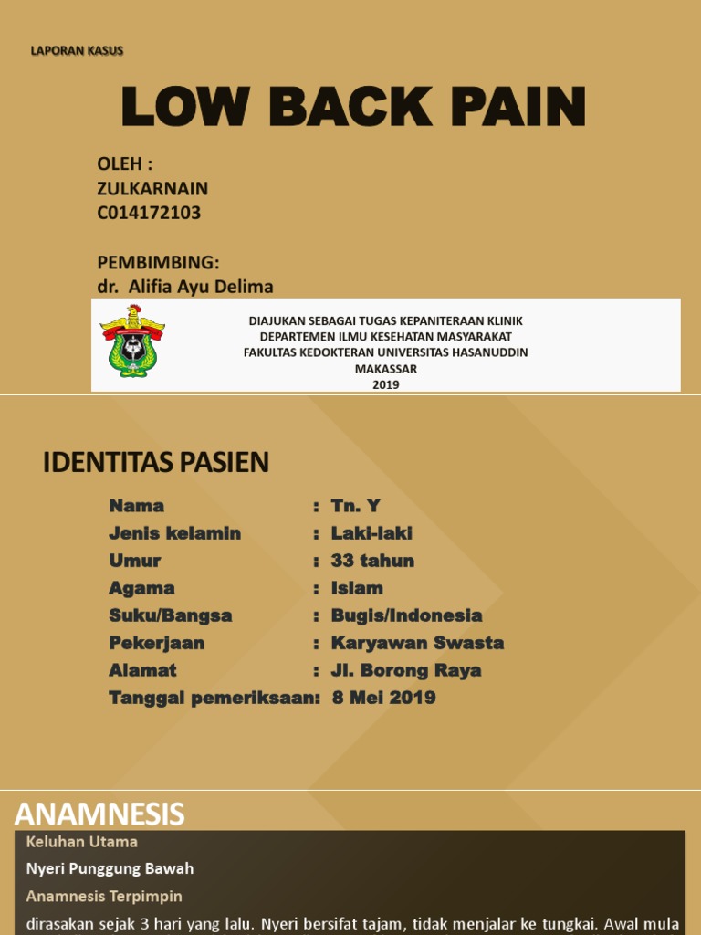Laporan Kasus Low Back Pain | PDF