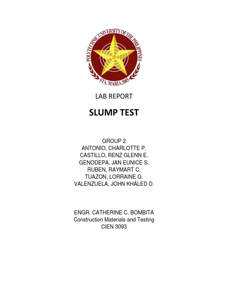 Slump Test: Lab Report | PDF | Composite Material | Concrete