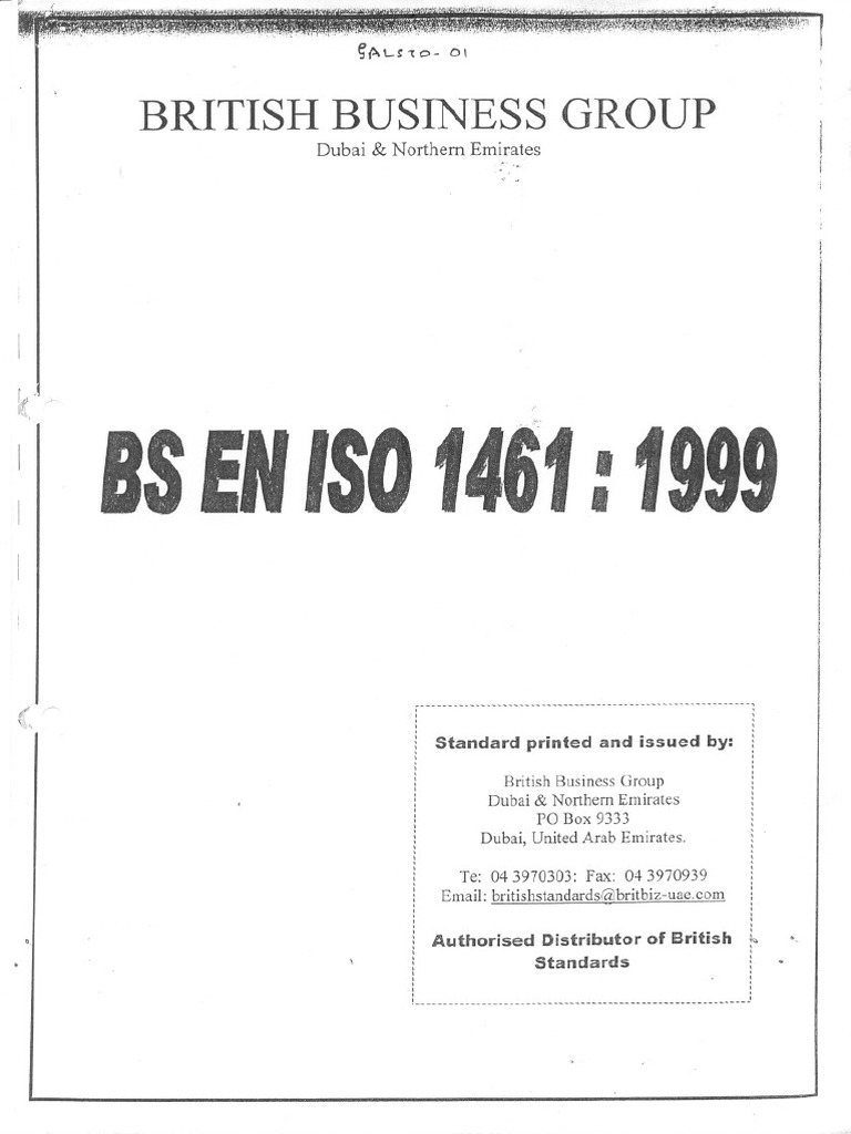 BS en Iso 1461 1999 PDF | PDF