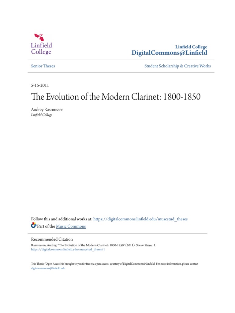 The Evolution of The Modern Clarinet - 1800-1850 | PDF | Clarinet ...