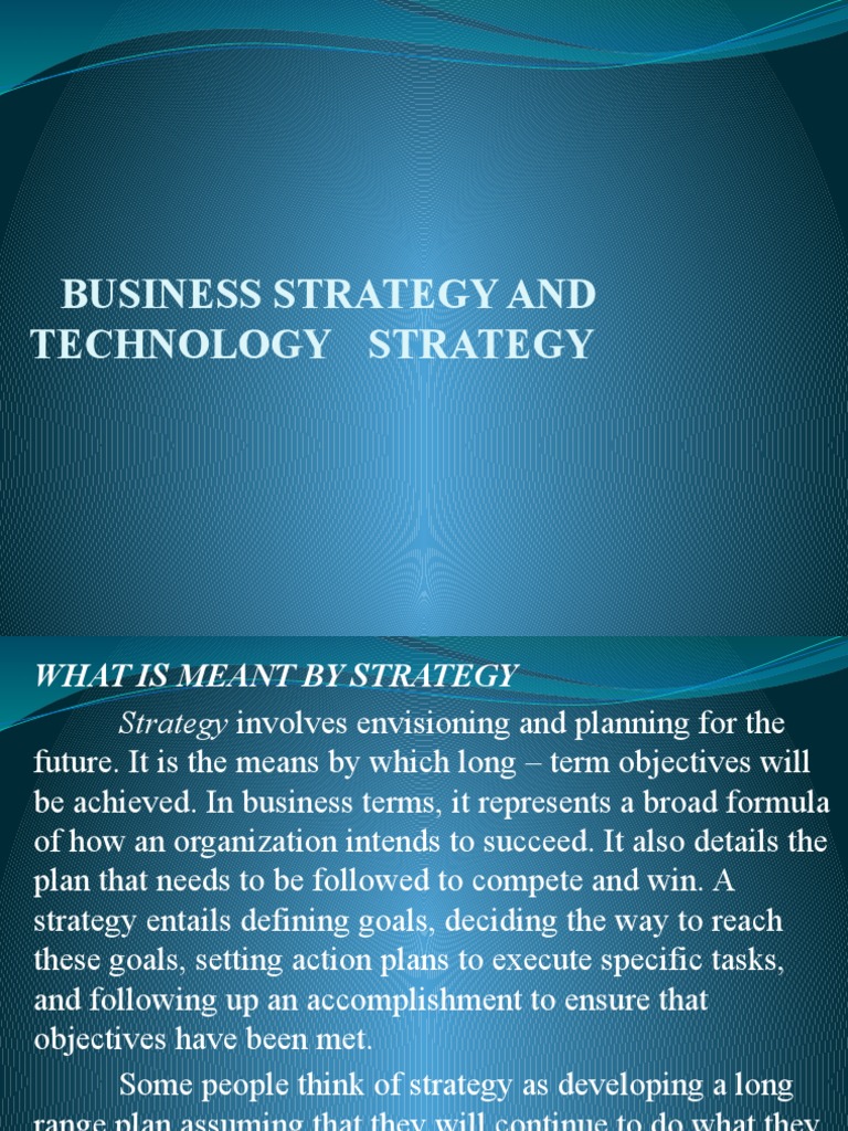 Business Strategy and Technology | PDF | Strategic Management ...