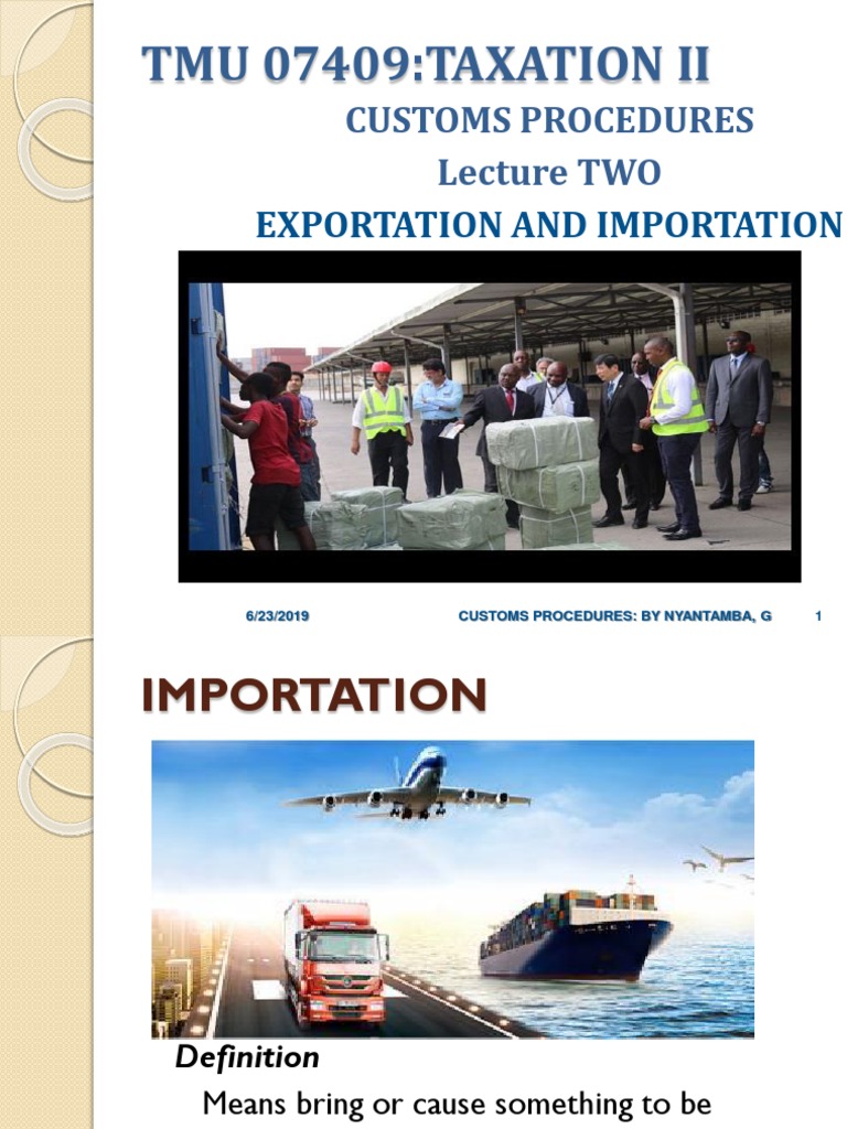 Exportation and Importation | PDF | Customs | Warehouse