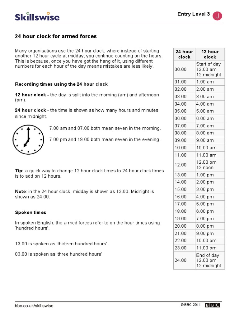 24 Hour Clock | PDF | Hour | Spacetime