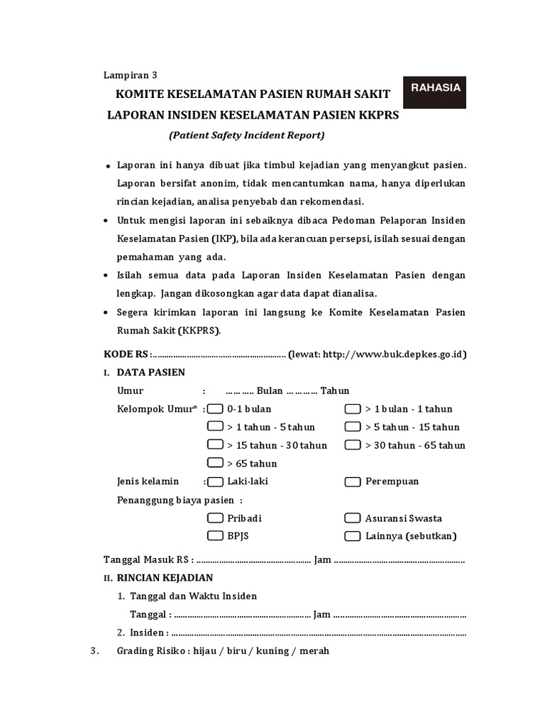 Lampiran 2 - Formulir Laporan IKP Eksternal | PDF