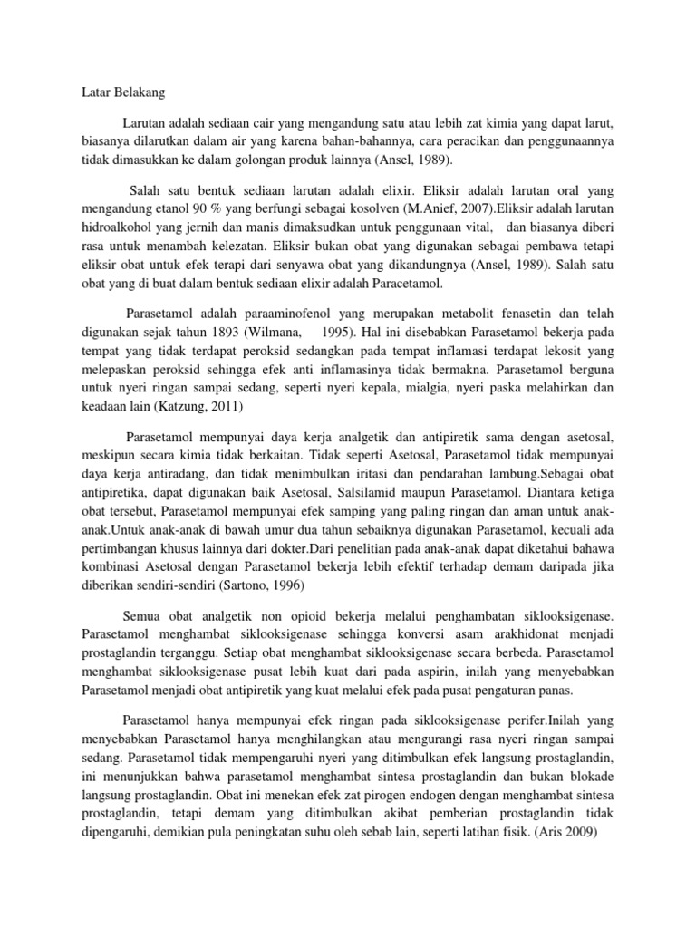 Eliksir Paracetamol: Manfaat dan Penggunaan | PDF | Kesehatan Holistik