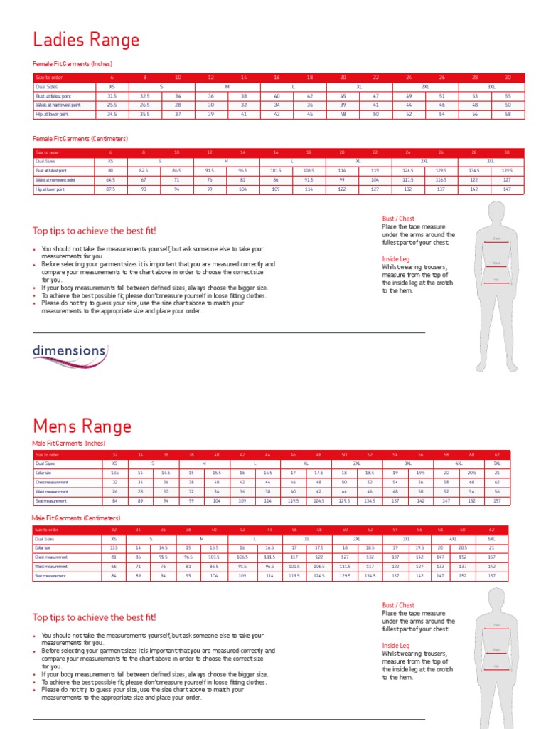 Baca Workwear SizeGuide | PDF | Waist | Trousers
