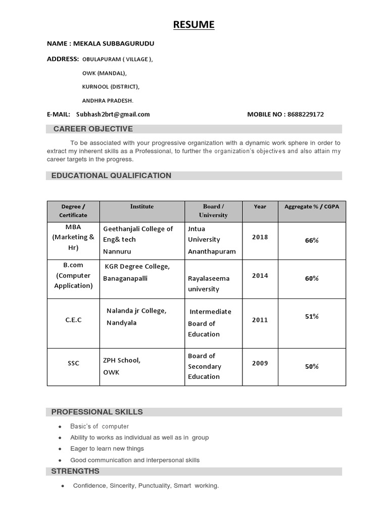A Well-Rounded Resume: Mekala Subbagurudu Seeks a Challenging Role ...