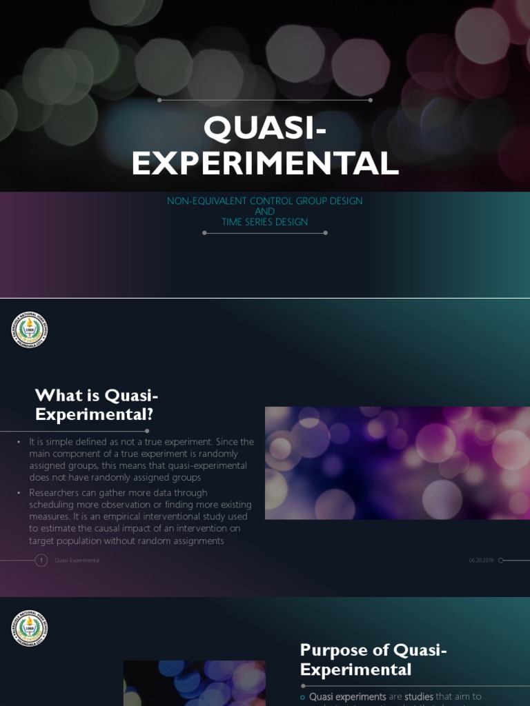 Quasi-Experimental: Non-Equivalent Control Group Design AND Time Series ...