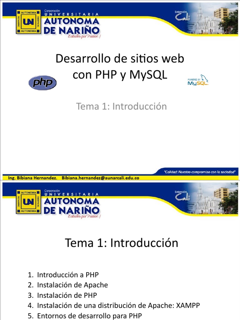 PHP TEMA 1 Introduccion | PDF | Php | Servidor HTTP Apache