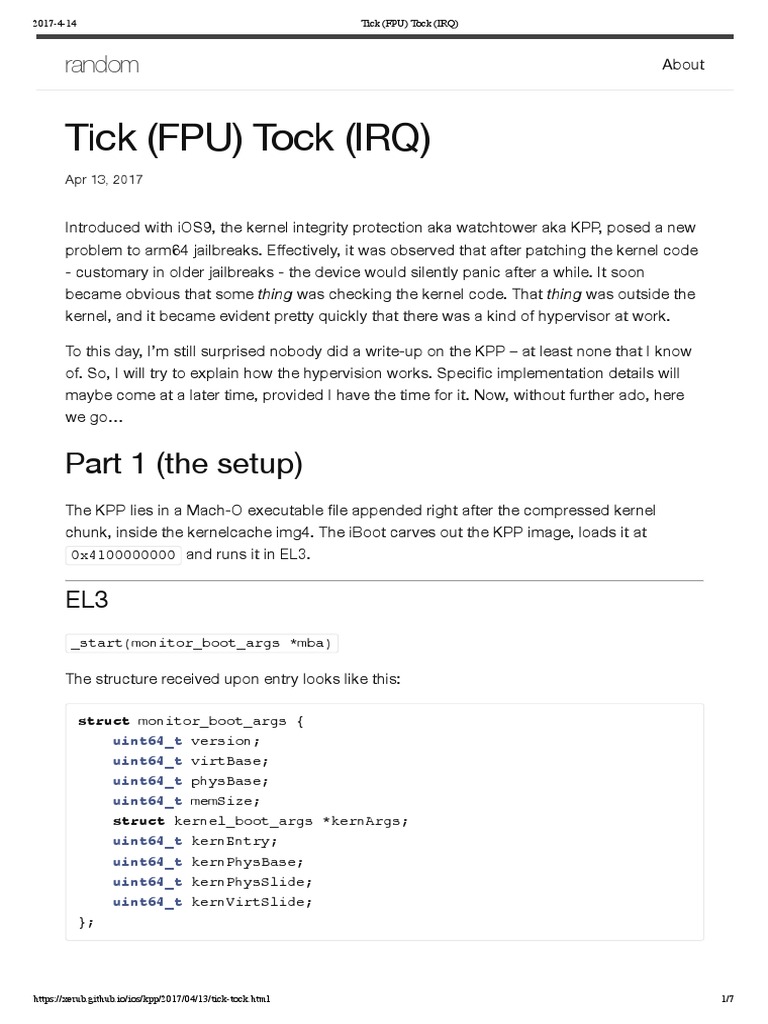 Tick Tock: KPP Analysis | PDF | Kernel (Operating System) | Arm ...