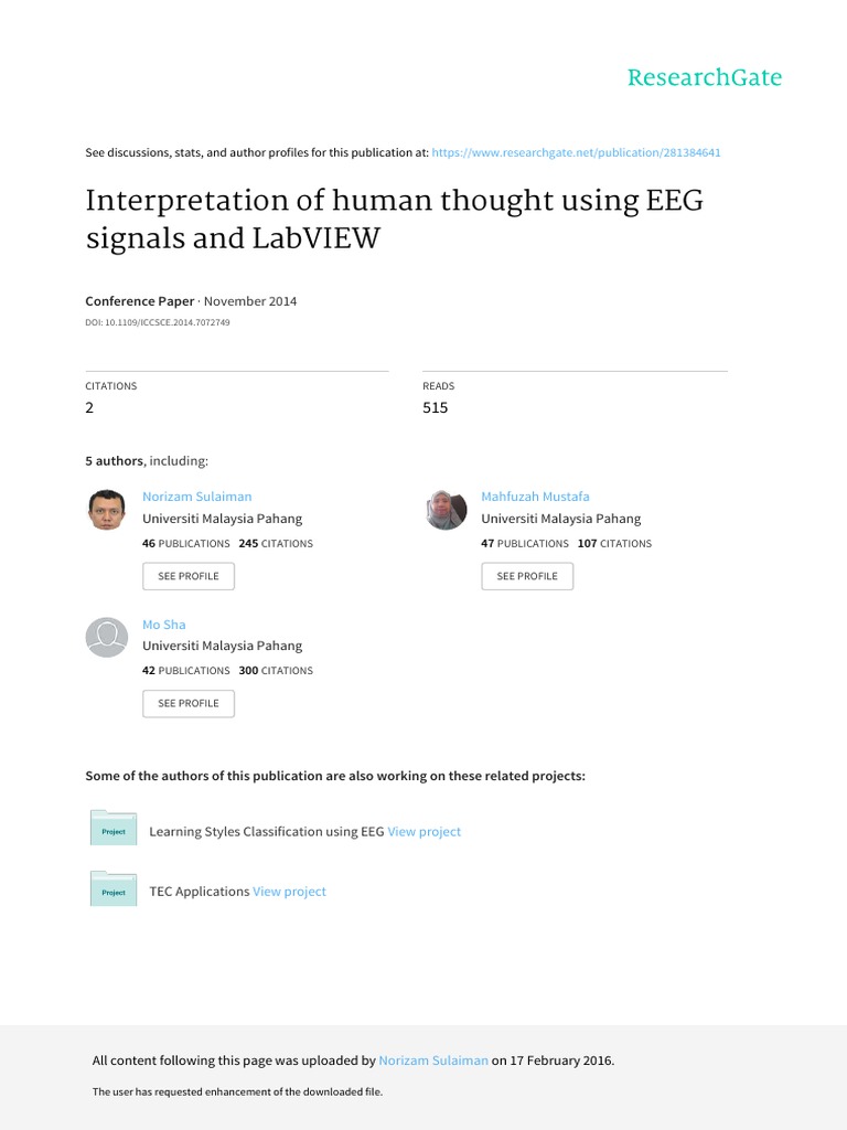 EEG Labview | PDF | Electroencephalography | Spectral Density