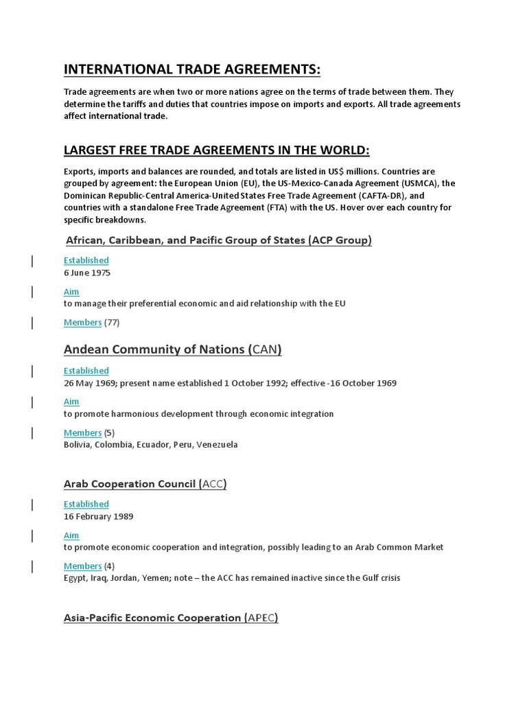 International Trade Agreements | PDF | Trade Agreements | Trade