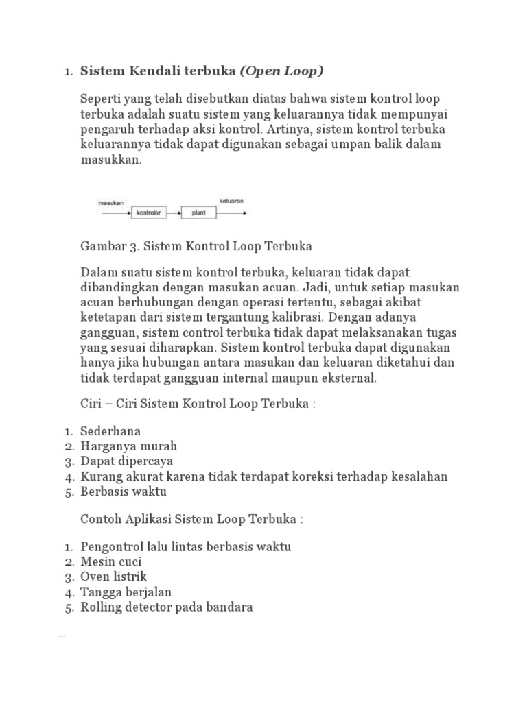 Sistem Kontrol Loop Terbuka dan Tertutup | PDF