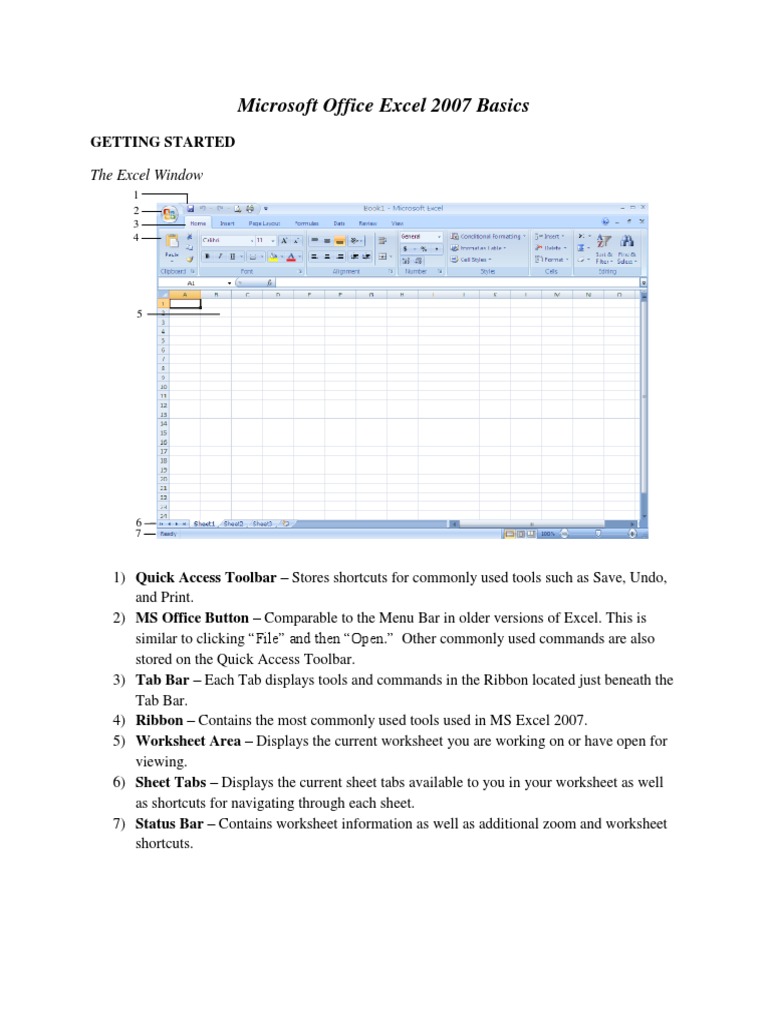 Microsoft Excel 2007 Basics | PDF | Microsoft Excel | Computer File