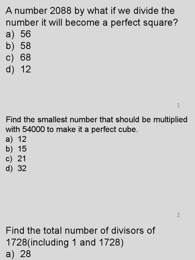 Quant Session 1 | PDF | Number Theory | Mathematical Objects