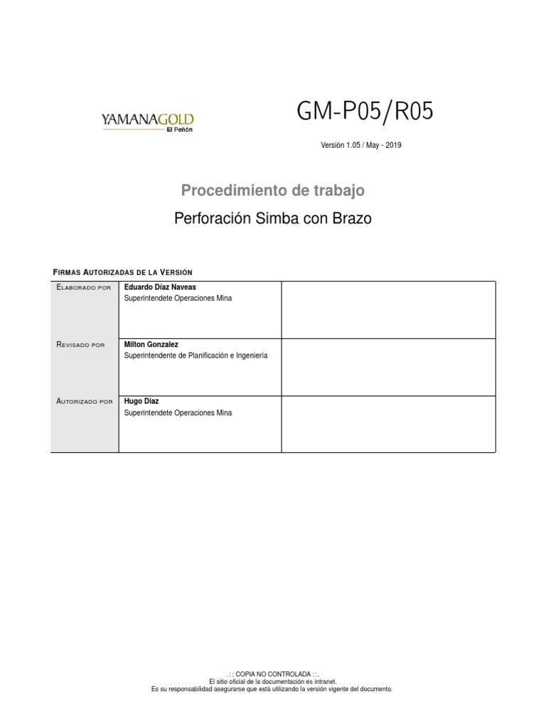 2 - Perforación Simba Con Brazo | PDF | Enchufes y tomas de corriente alterna | Residuos