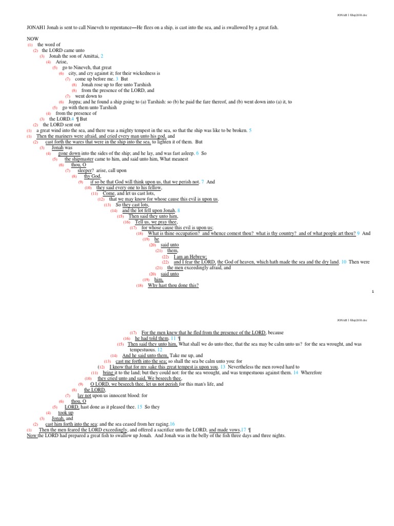 Chiasmus in Jonah 1 | PDF | Jonah | Religious Behaviour And Experience