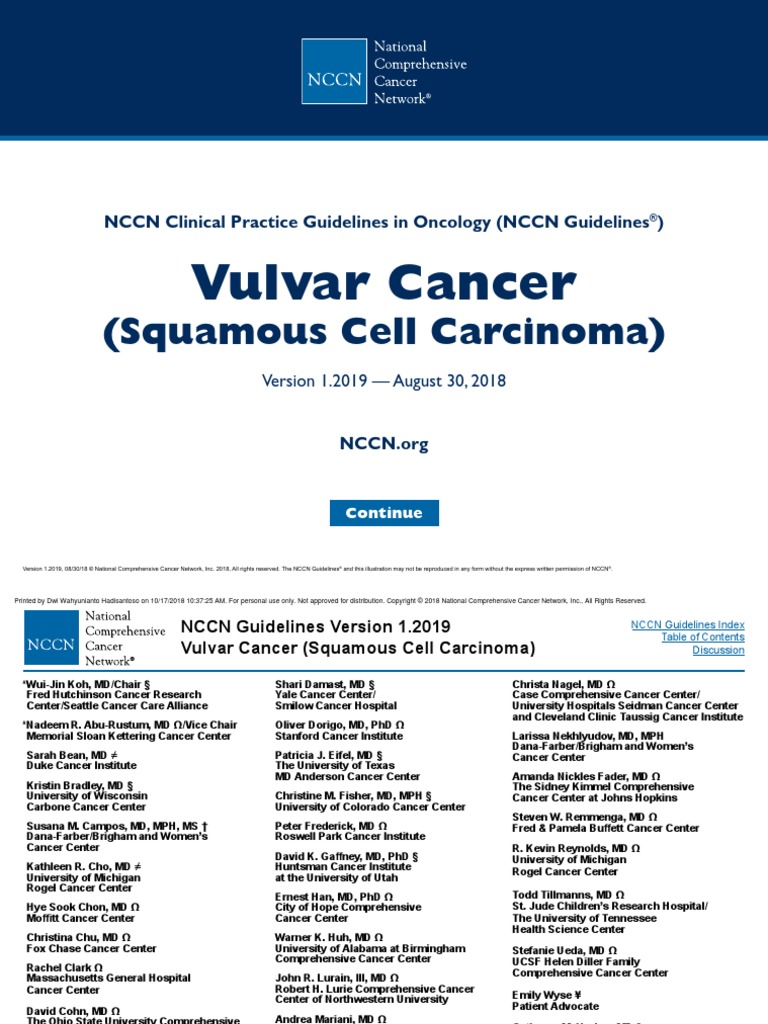 Vulvar Cancer: (Squamous Cell Carcinoma) | PDF | Metastasis | Melanoma