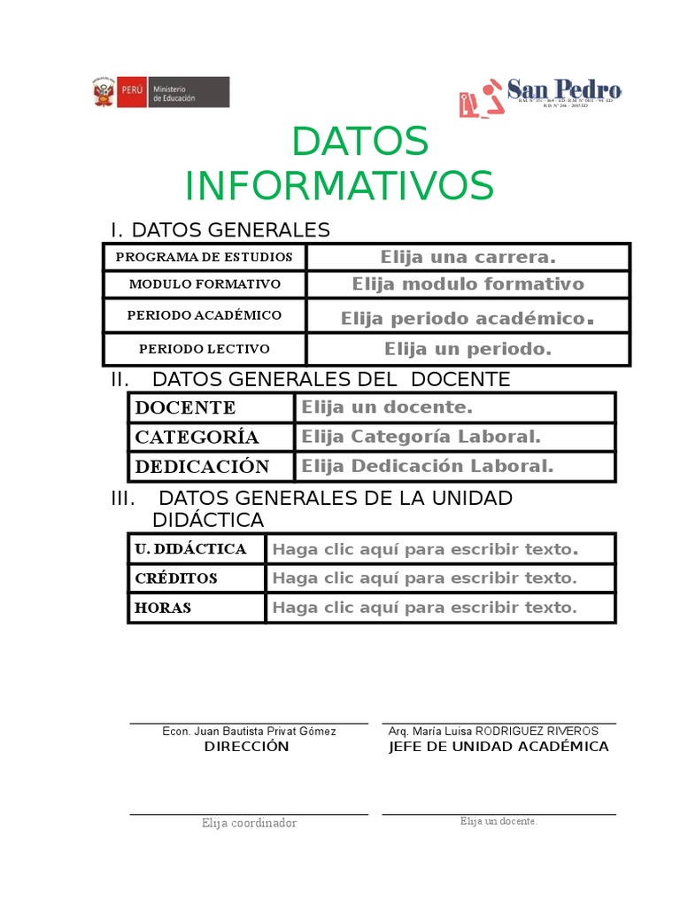 Datos Informativos | PDF