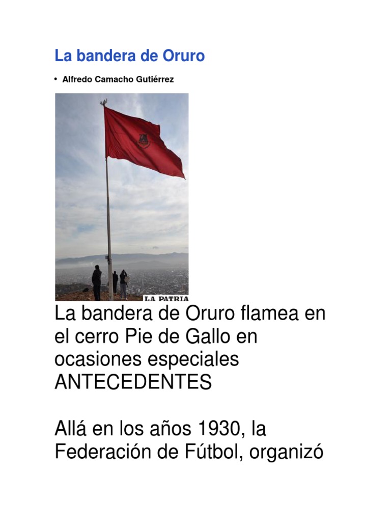 Oruro Bandera | PDF | Bolivia | Argentina
