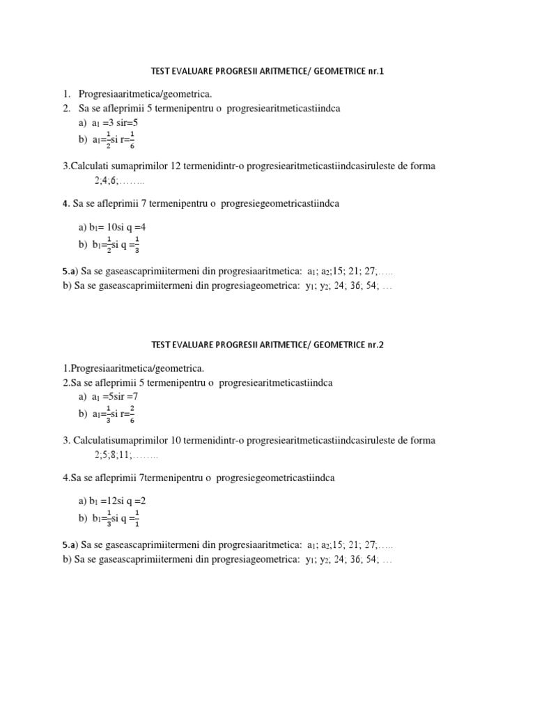 1 Test Progresii | PDF