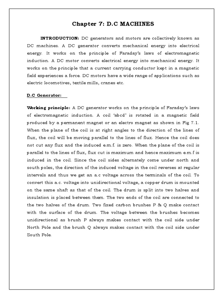 Chapter 7: D.C MACHINES: INTRODUCTION: DC Generators and Motors Are ...