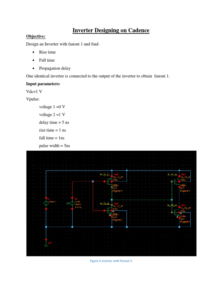 Inverter Design: Vpulse Cadence Analysis | PDF