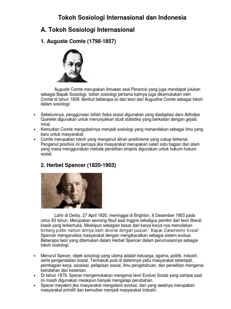 Tokoh Sosiologi | PDF