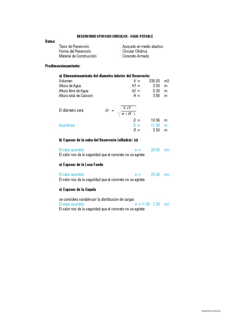 Diseño de Reservorio Circular | PDF | Hormigón | Ingeniería estructural