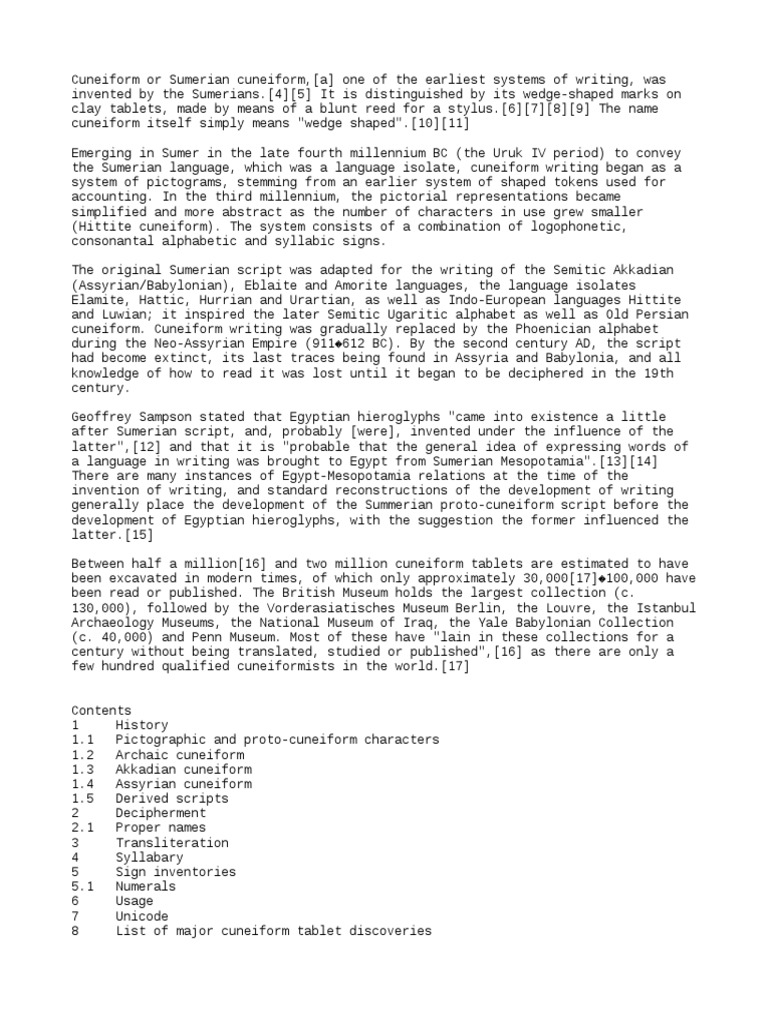 Cuneiform | PDF | Cuneiform | Writing