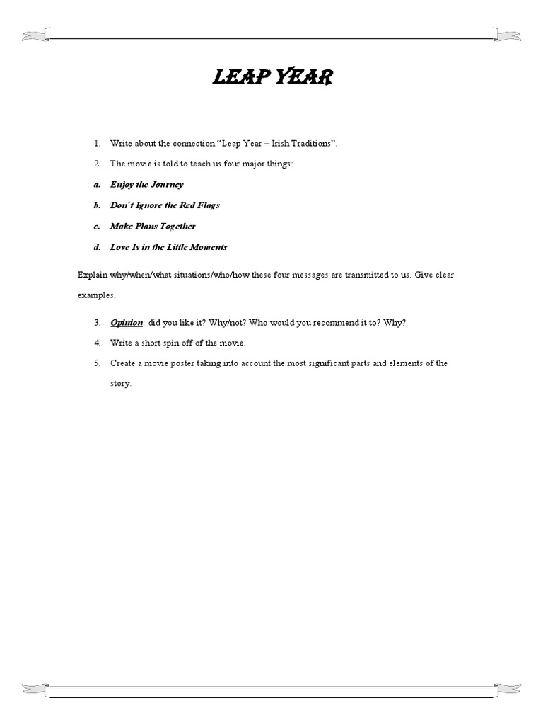 Leap Year Activities PDF | PDF