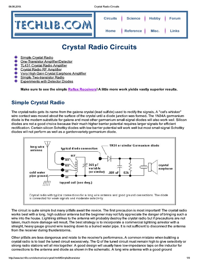 Crystal Radio Circuits PDF | PDF