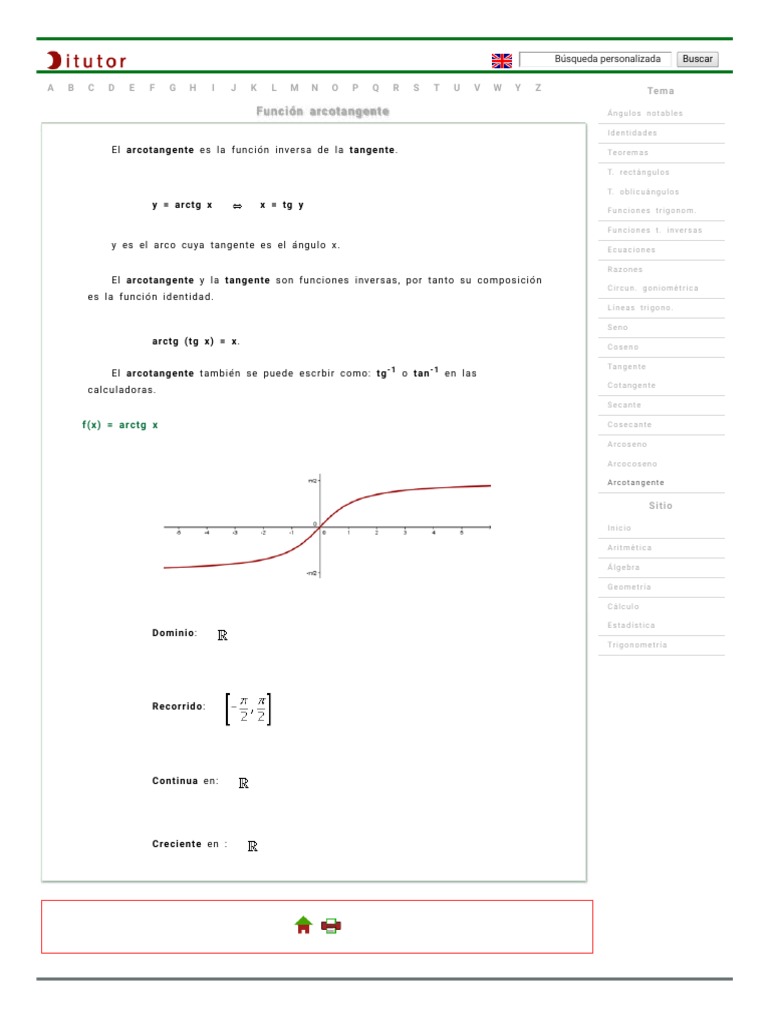 Función Arcotangente | PDF | Espacio | Trigonometría