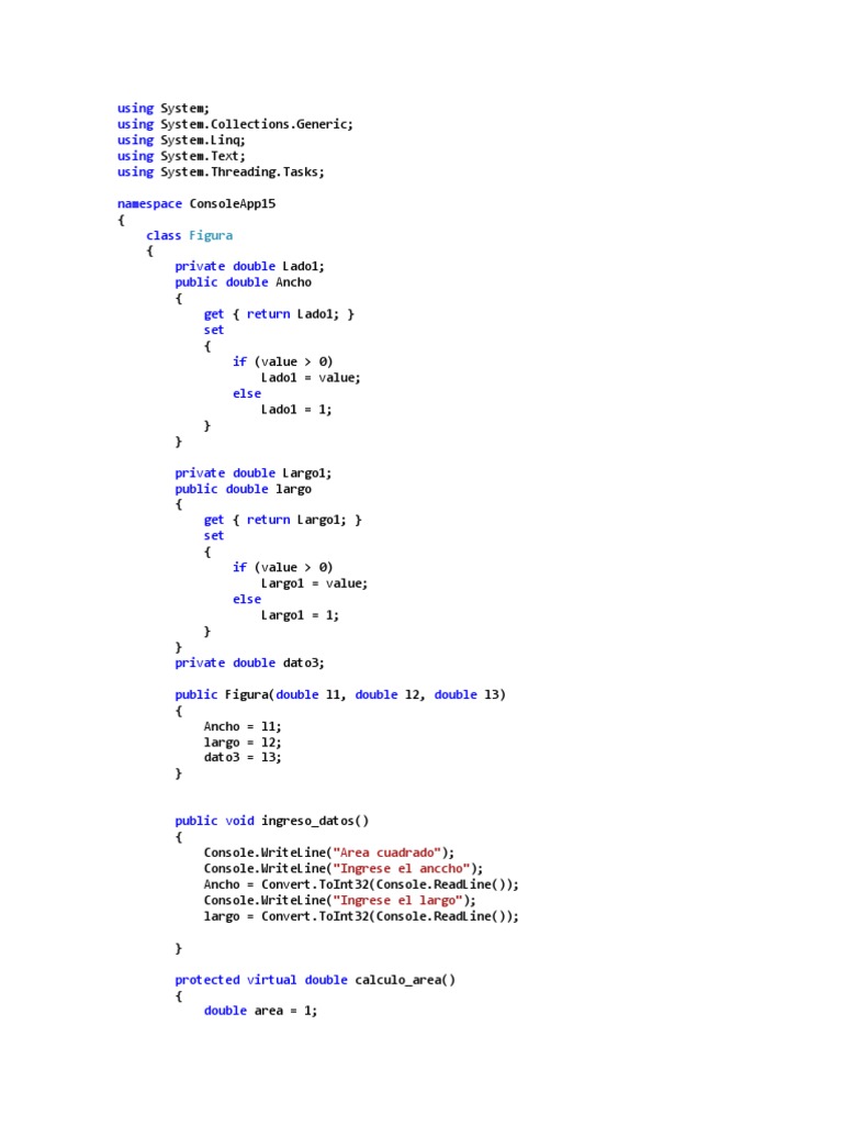 Using Using Using Using Using Namespace Class Private Double Public Double Get Return Set If ...