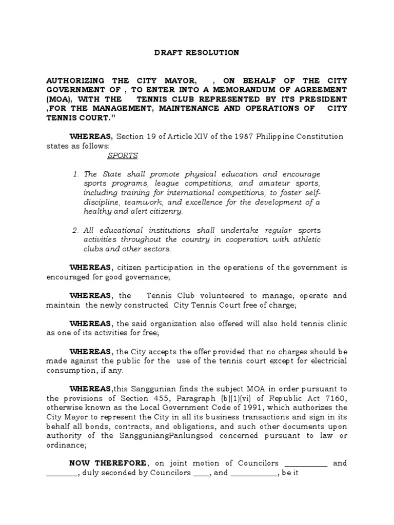 City Tennis Court Management Plan | PDF | Legal Documents | Government