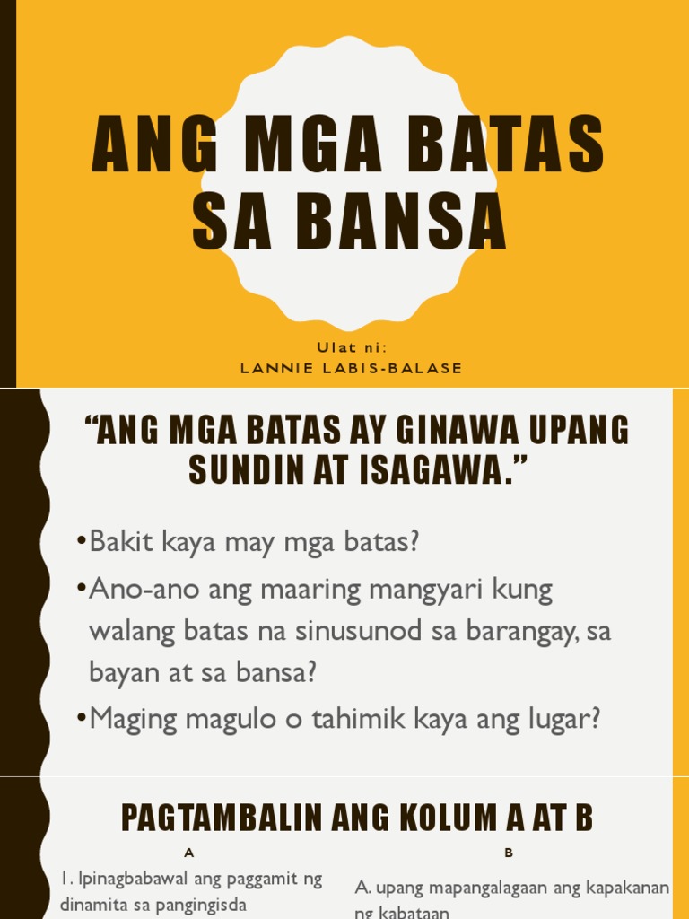AP Demo 3 - Ang Mga Batas Sa Pilipinas | PDF